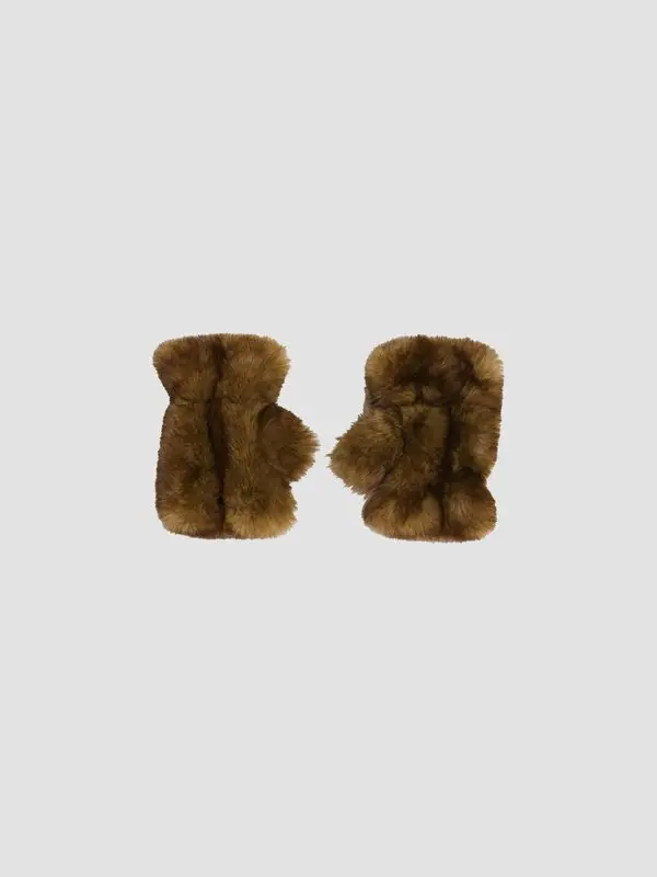 Apparis Ariel Faux-fur Fingerless Gloves - Mink