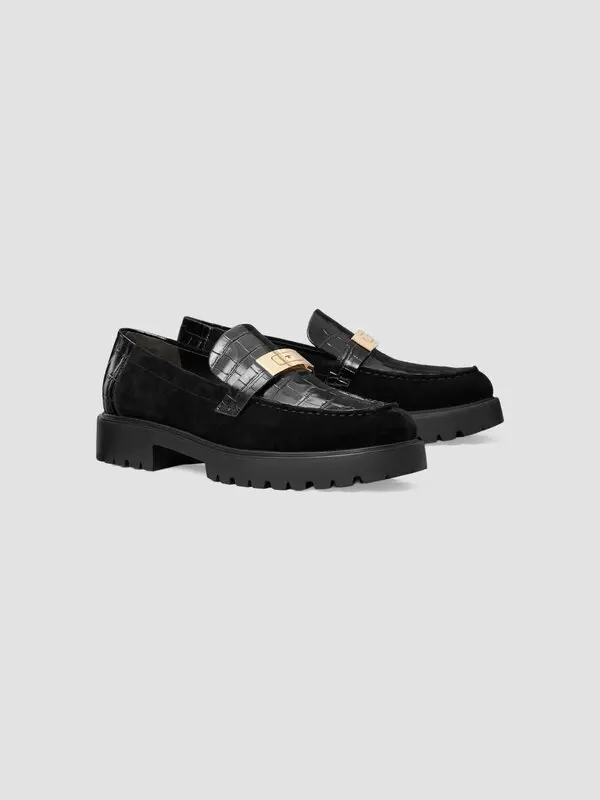 Tory Burch Leelee Croc-embossed Leather Loafers