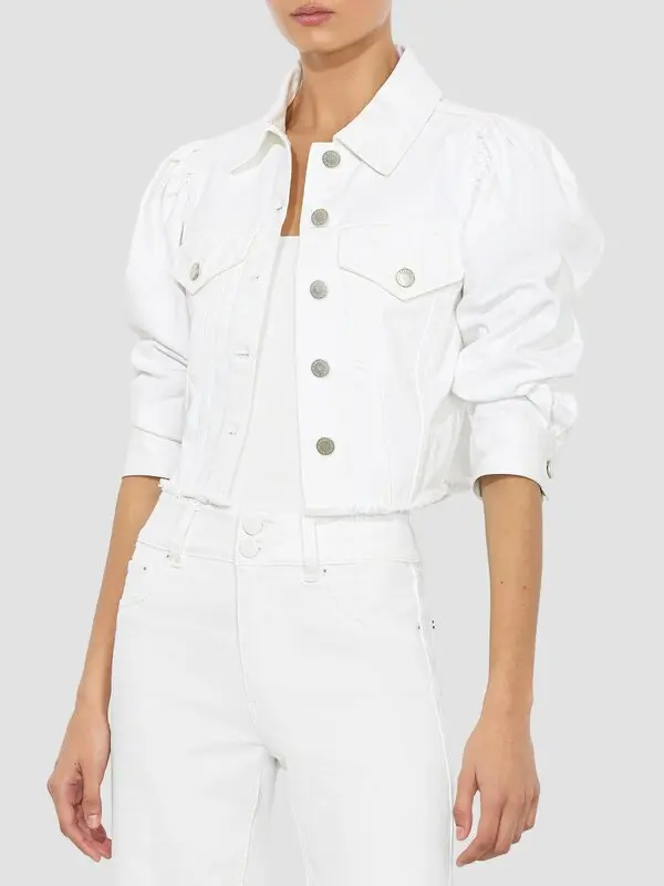 Alice + Olivia Lana Denim Puff-sleeve Jacket