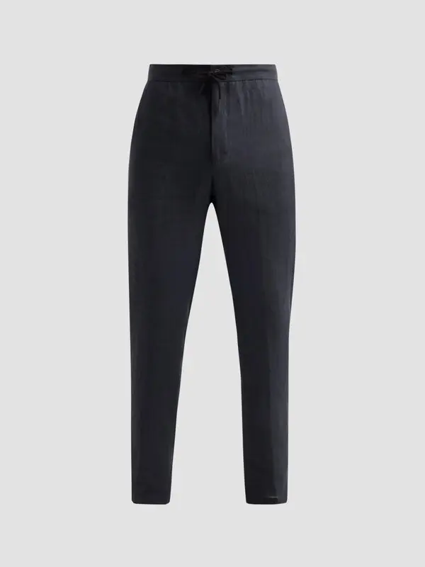 SAKS FIFTH AVENUE Collection Drawstring Linen-blend Pants - Black