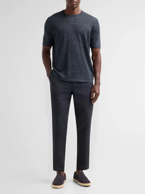 SAKS FIFTH AVENUE Collection Drawstring Linen-blend Pants - Black