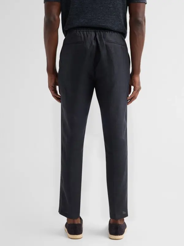 SAKS FIFTH AVENUE Collection Drawstring Linen-blend Pants - Black