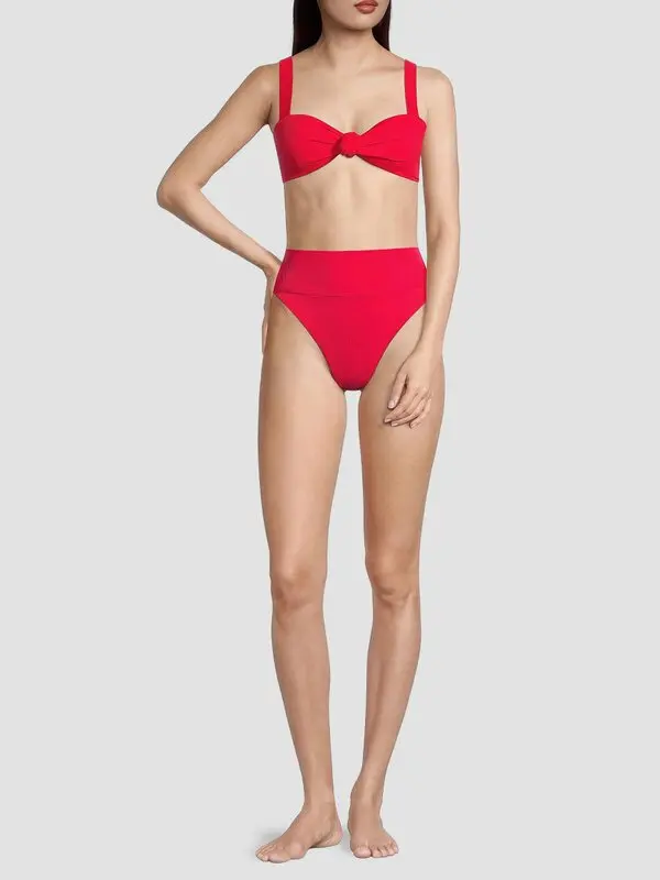 Beach Riot Sophia Rib-knit Bikini Top - Red
