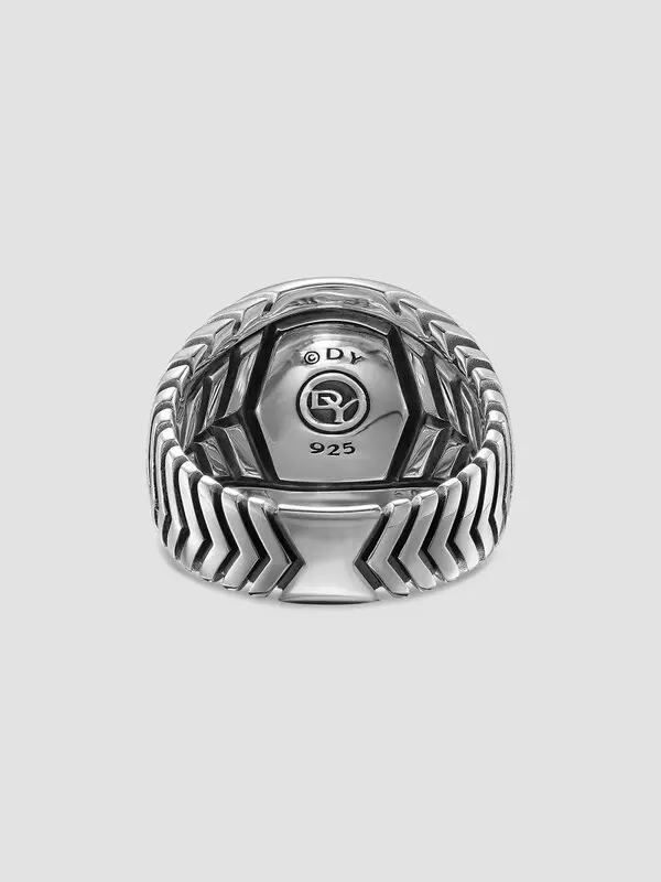 David Yurman Chevron Signet Ring In Sterling 18mm