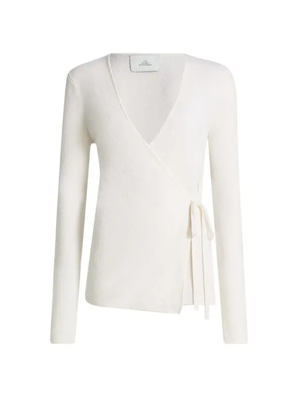 THE ELDER STATESMAN Pebble Beth Wrap Cardigan - Ivory