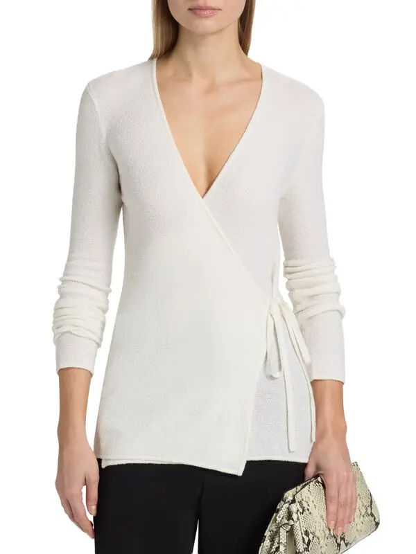 THE ELDER STATESMAN Pebble Beth Wrap Cardigan