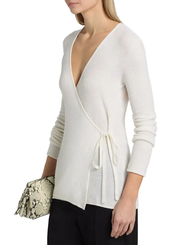 THE ELDER STATESMAN Pebble Beth Wrap Cardigan