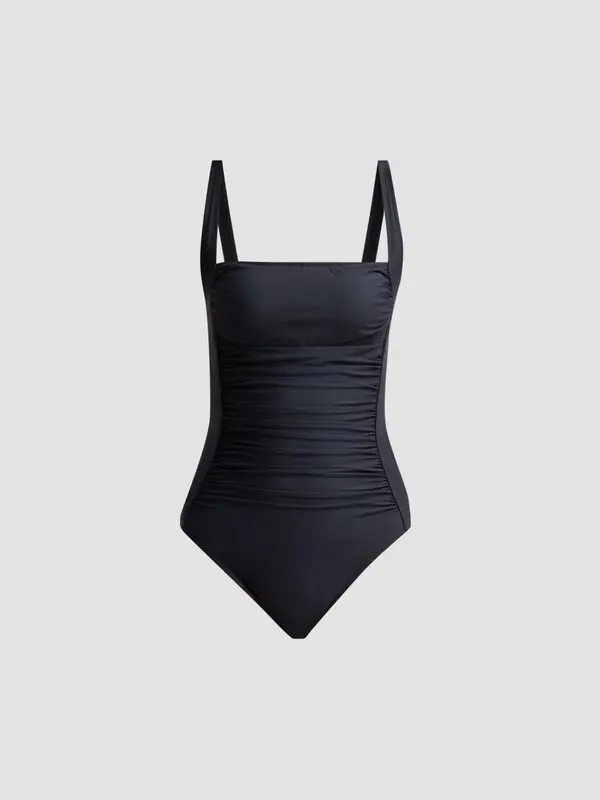 Johnny Was Marilyn Ruched One-piece Swimsuit - Black