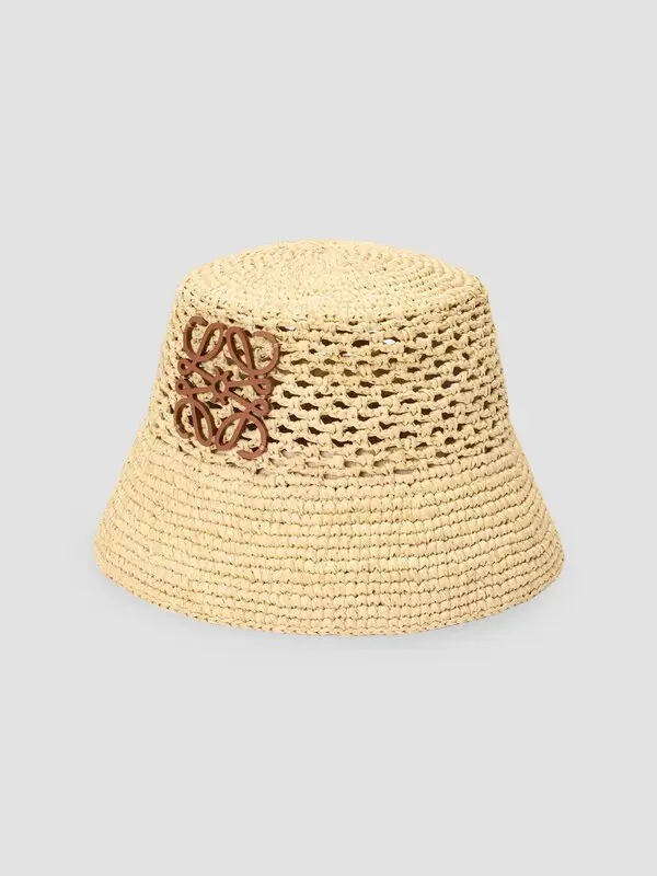 Loewe X Paula's Ibiza Anagram Raffia Bucket Hat - Natural