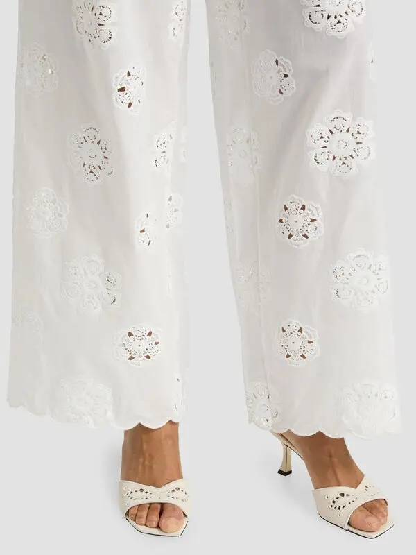 Cami Nyc Tiago High-rise Anglaise Cotton Pants