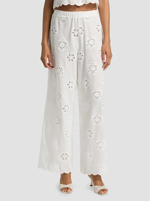 Cami Nyc Tiago High-rise Anglaise Cotton Pants