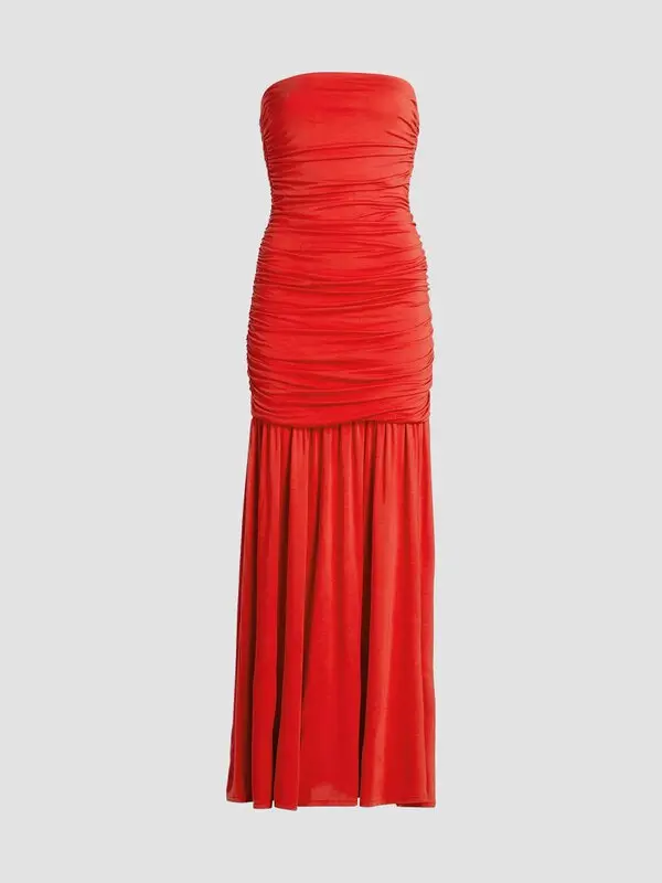 Cami Nyc Waverly Strapless Ruched Maxi Dress