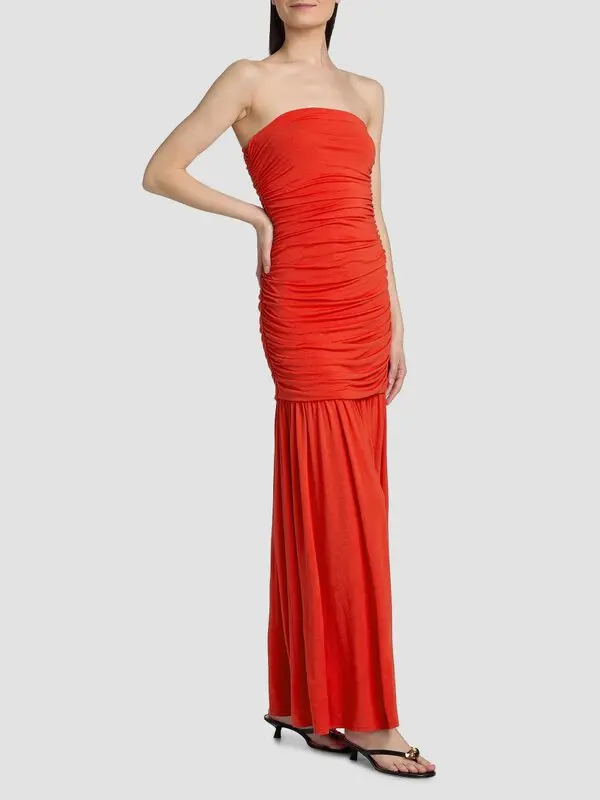 Cami Nyc Waverly Strapless Ruched Maxi Dress