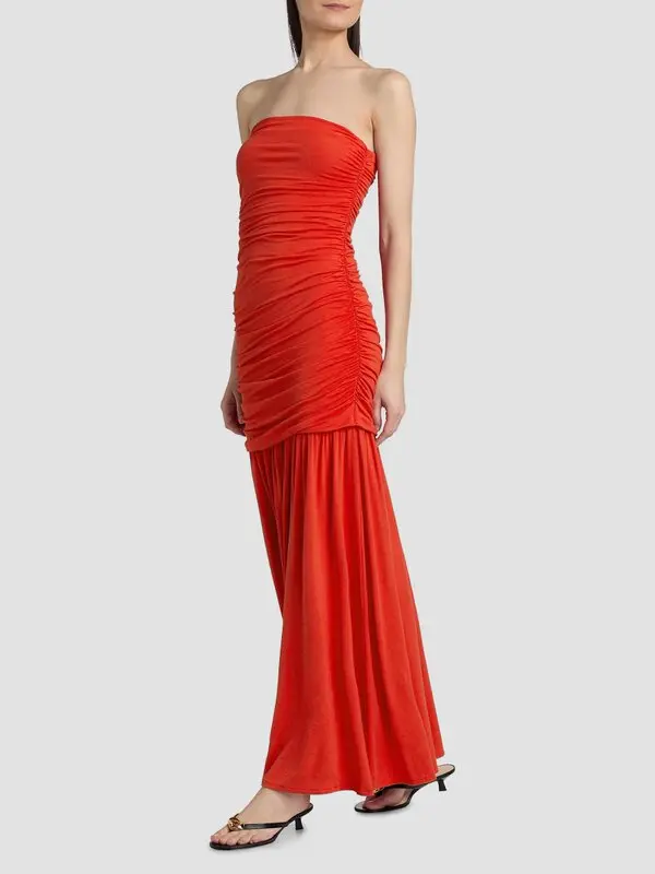 Cami Nyc Waverly Strapless Ruched Maxi Dress
