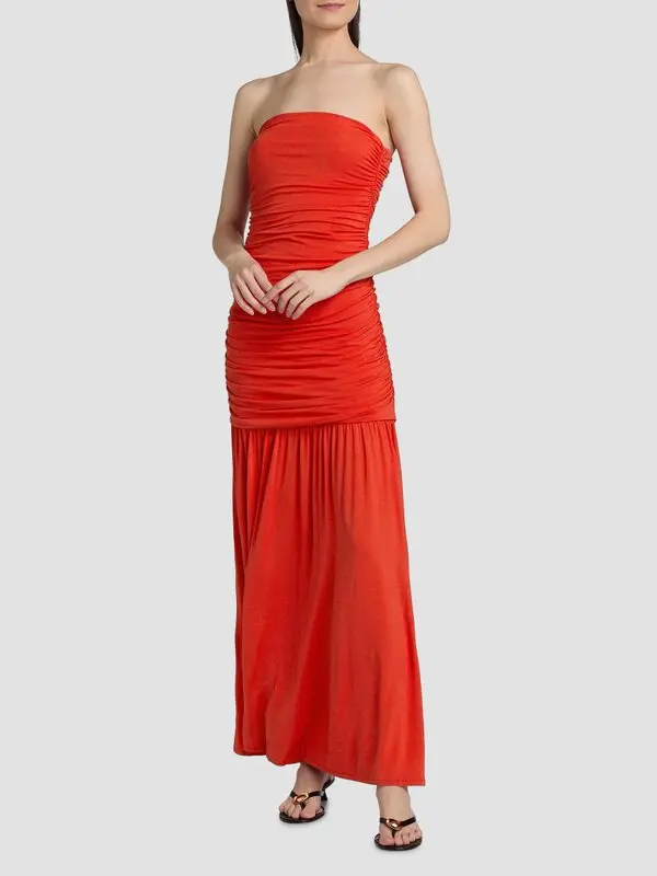 Cami Nyc Waverly Strapless Ruched Maxi Dress