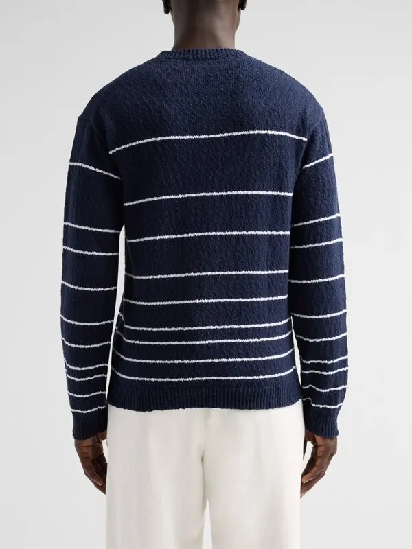 SAKS FIFTH AVENUE Striped Bouclé Crewneck Sweater