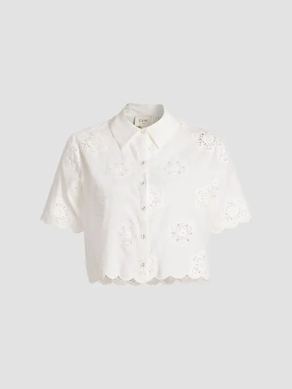 Cami Nyc Xana Cotton Eyelet Short-sleeve Top