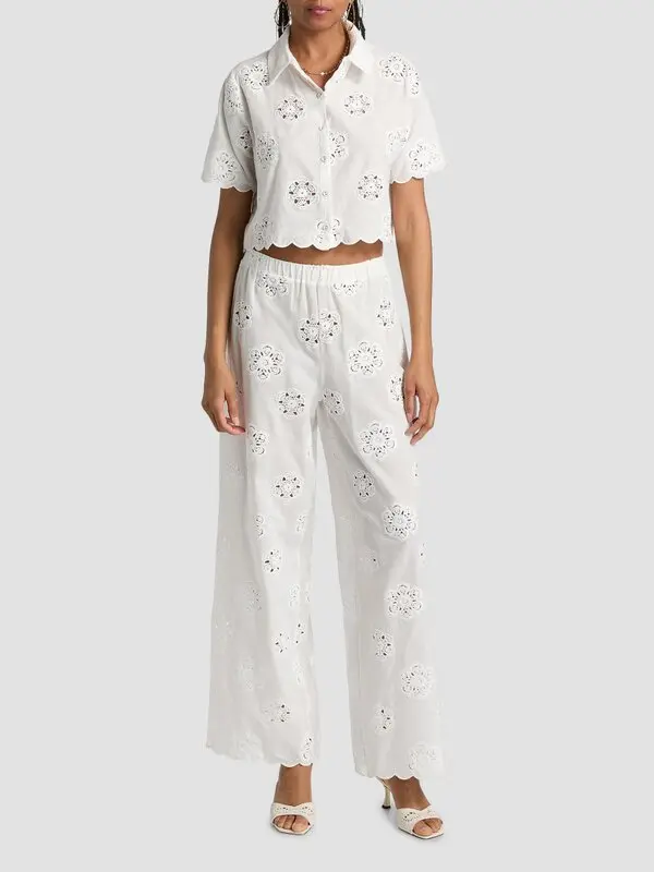 Cami Nyc Xana Cotton Eyelet Short-sleeve Top