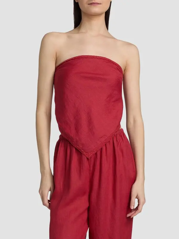 Cami Nyc Gael Strapless Linen Camisole - Huckleberry