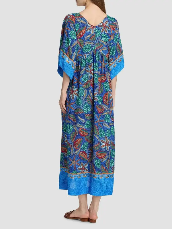 Johnny Was Printed Caftan Maxi Dress