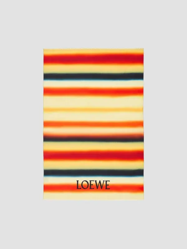 Loewe X Paula's Ibiza Logo Striped Cotton Pareo