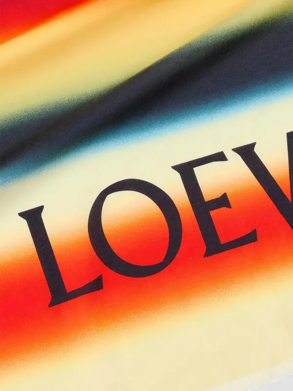 Loewe X Paula's Ibiza Logo Striped Cotton Pareo