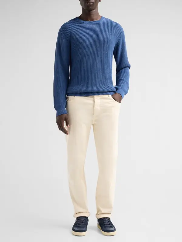 SAKS FIFTH AVENUE Gart Dyed Double Seed Rib-knit Crewneck Sweater