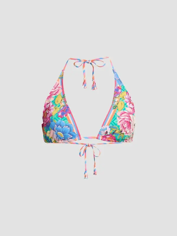 Johnny Was Print String Bikini Top