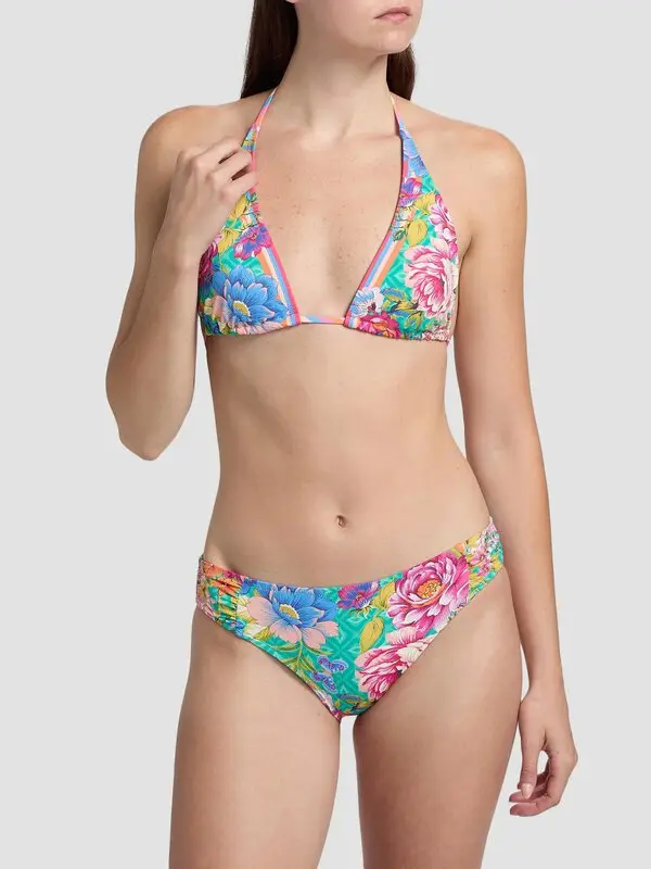 Johnny Was Print String Bikini Top