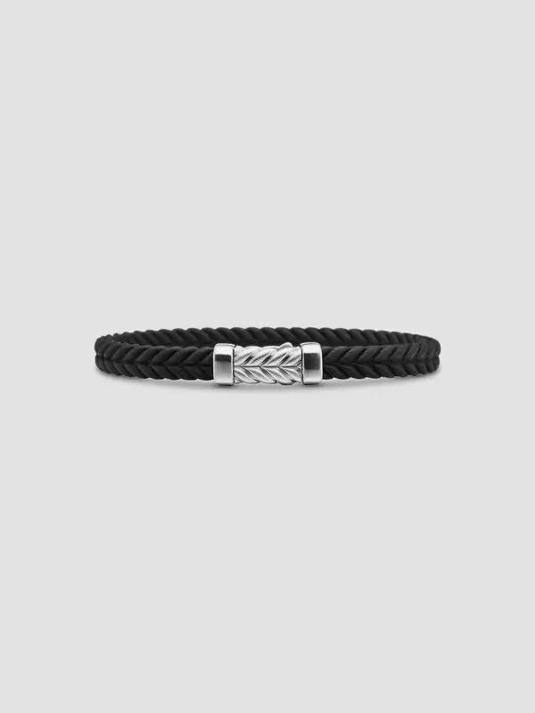 David Yurman Chevron Rubber Bracelet - Black