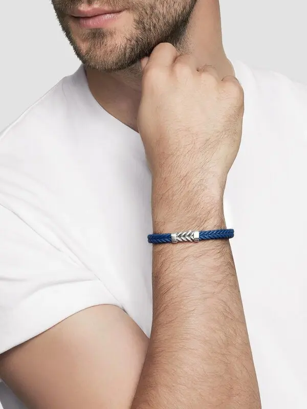 David Yurman Chevron Rubber Bracelet - Blue