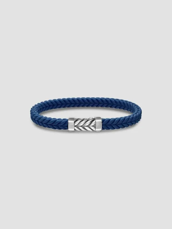 David Yurman Chevron Rubber Bracelet - Blue
