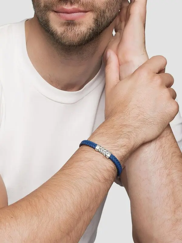 David Yurman Chevron Rubber Bracelet - Blue