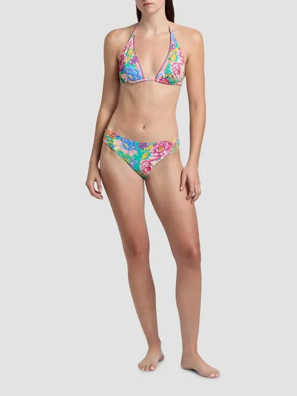 Johnny Was Print Ruched Hipster Bikini Bottom