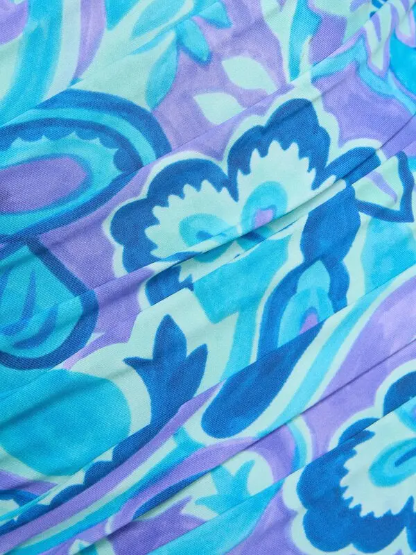 Johnny Was Marilyn Floral-paisley Ruched One-piece Swimsuit