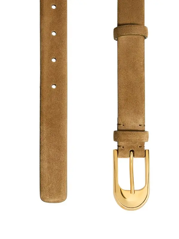 Khaite Dome Suede Belt - Mud