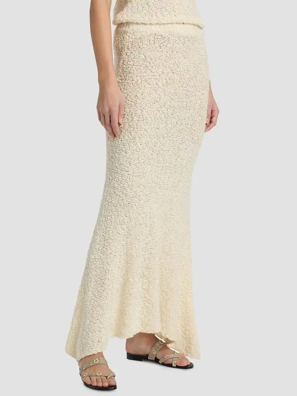 THE ELDER STATESMAN Ella Bouclé Knit Maxi Skirt