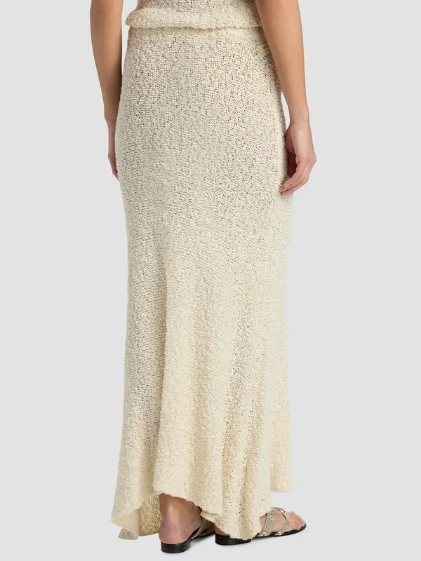 THE ELDER STATESMAN Ella Bouclé Knit Maxi Skirt