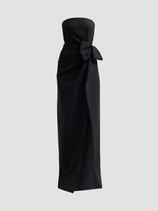 Michael Kors Wool Broadcloth Origami Strapless Gown