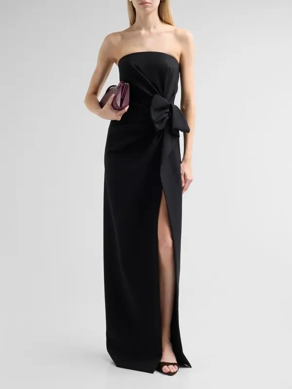 Michael Kors Wool Broadcloth Origami Strapless Gown