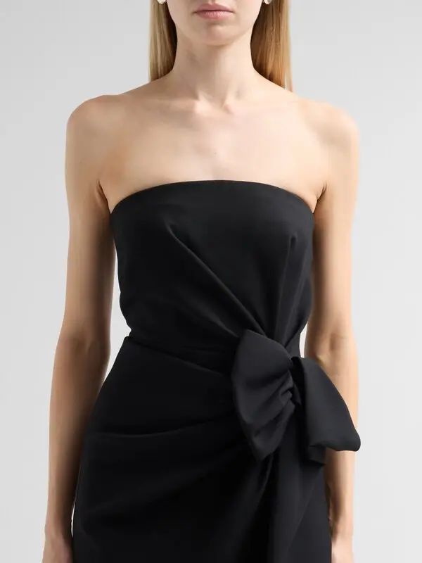 Michael Kors Wool Broadcloth Origami Strapless Gown