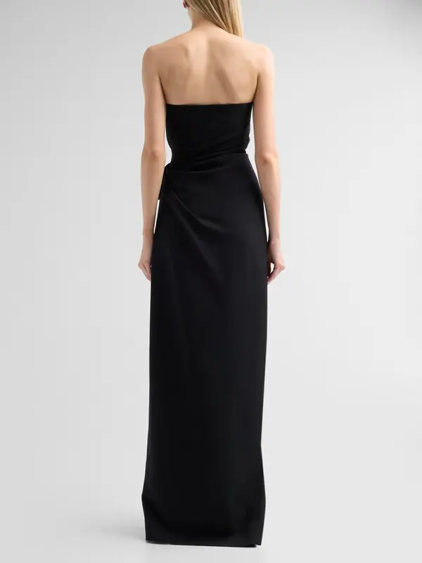 Michael Kors Wool Broadcloth Origami Strapless Gown