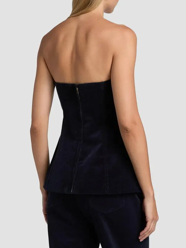 Cami Nyc Iman Cotton Corduroy Strapless Top