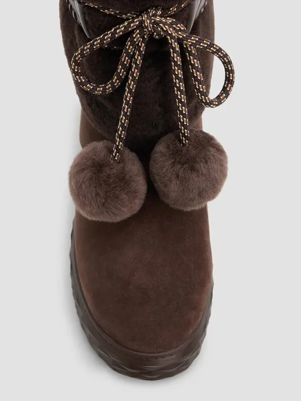 JIMMY CHOO Cobi Suede & Shearling Boots