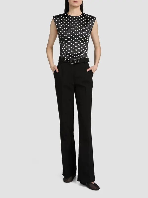 GANNI Bonded Crepe Belted Pants