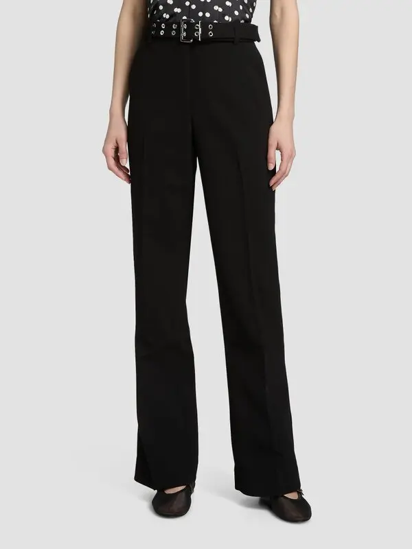 GANNI Bonded Crepe Belted Pants