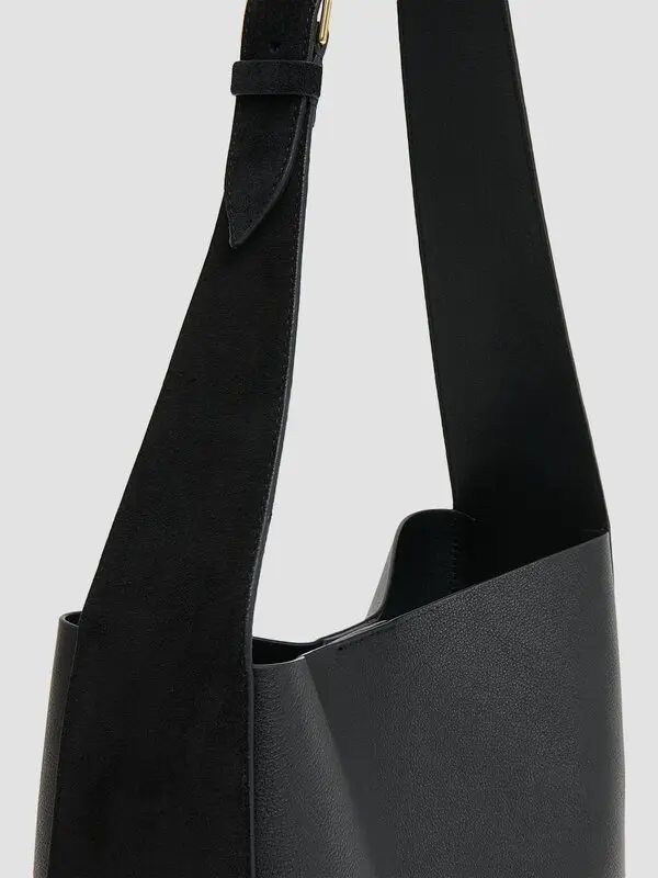 MANSUR GAVRIEL Leather & Suede Box Tote Bag - Black