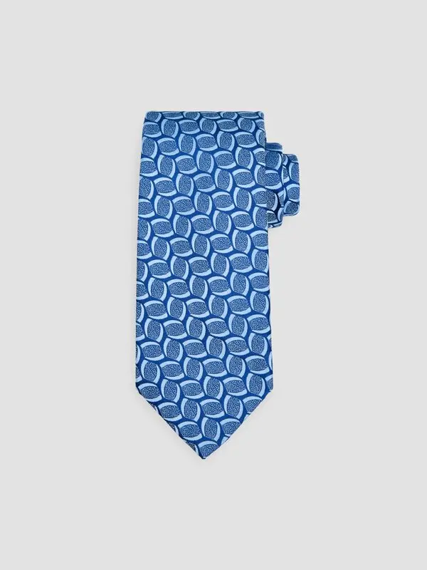 Charvet Geometric Alternating Rounds Silk Tie - Blue