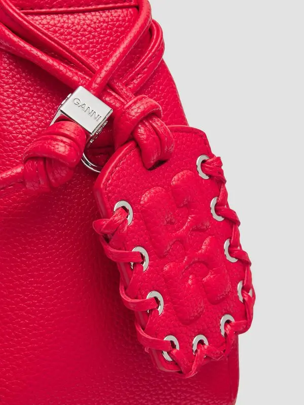 GANNI Mini Logo Hobo Bag - Goji Berry