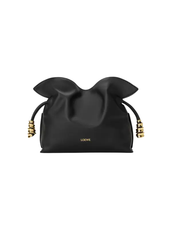 Loewe Coil Flaco Mini Leather Clutch - Black
